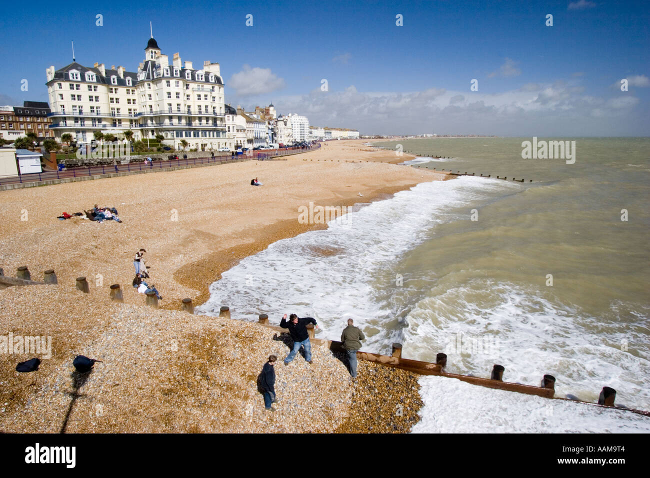 Eastbourne sea beach defences hi-res stock photography and images - Alamy