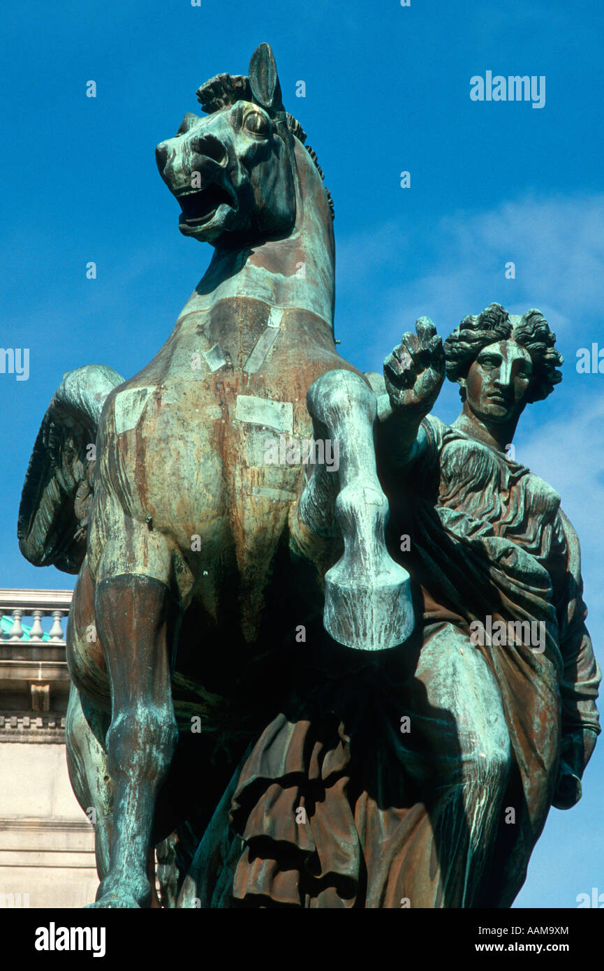 MUSE LEADING PEGASUS AT MEMORIAL HALL STATUE IN FAIRMOUNT PARK ...
