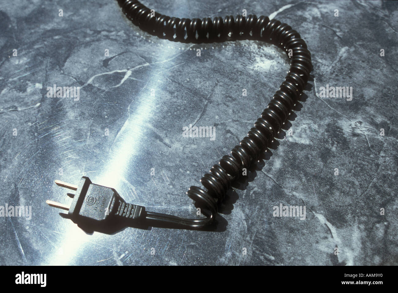 Coiled electrical cord for applaince on counter top Stock Photo - Alamy