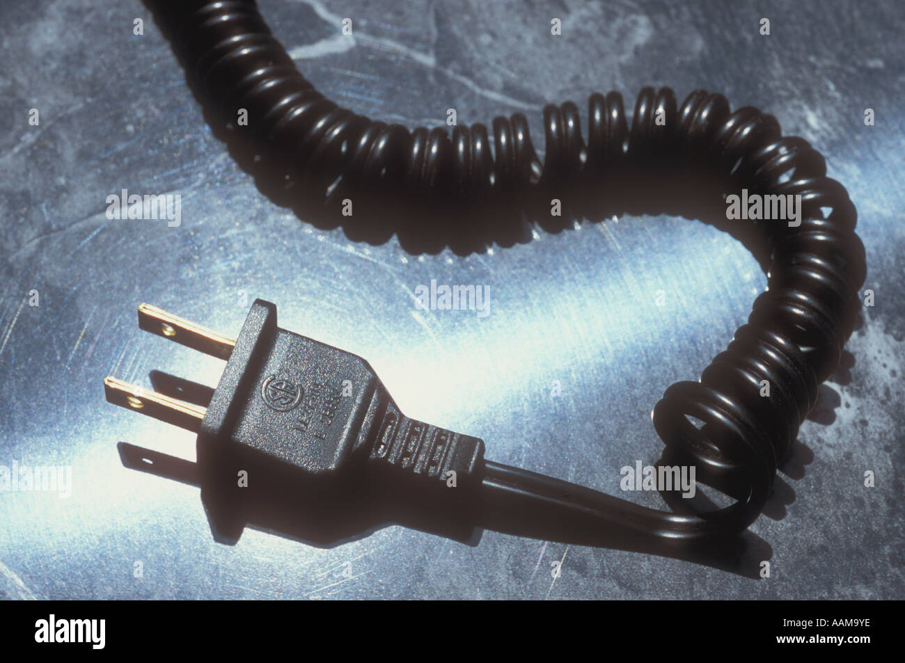 Coiled electrical cord for applaince on counter top Stock Photo - Alamy