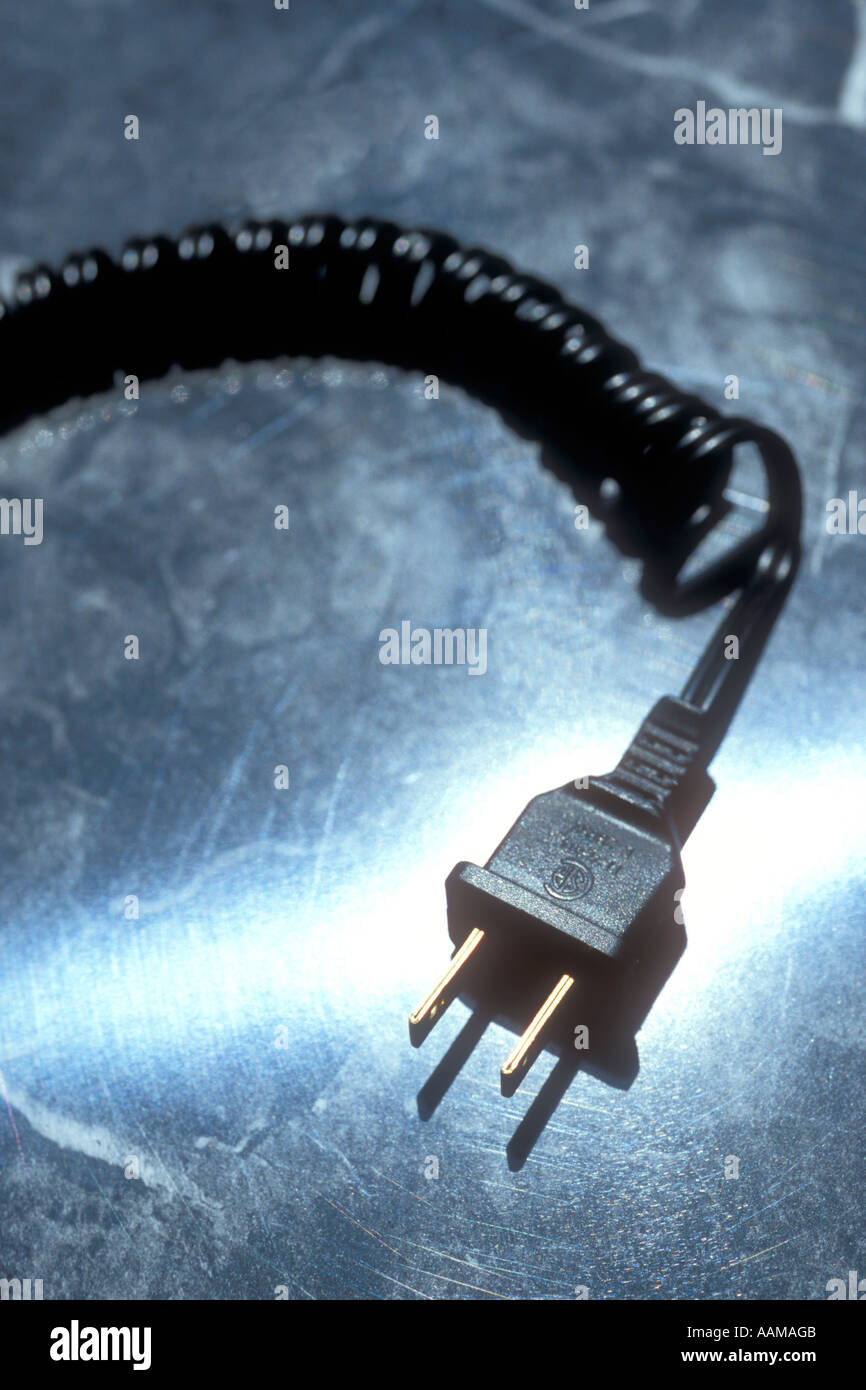 Coiled electrical cord for applaince on counter top Stock Photo - Alamy