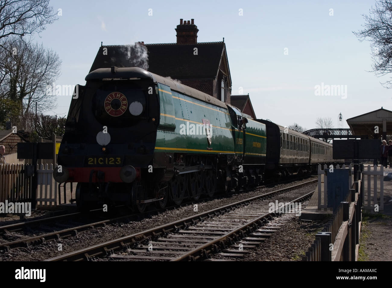 Steam locomotive on preserved railway Stock Photo - Alamy