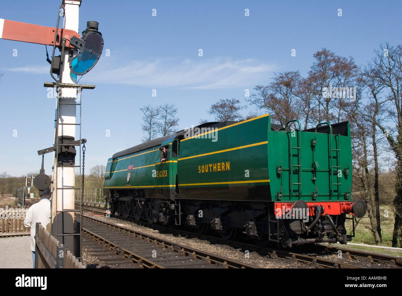 Steam locomotive on preserved railway Stock Photo - Alamy