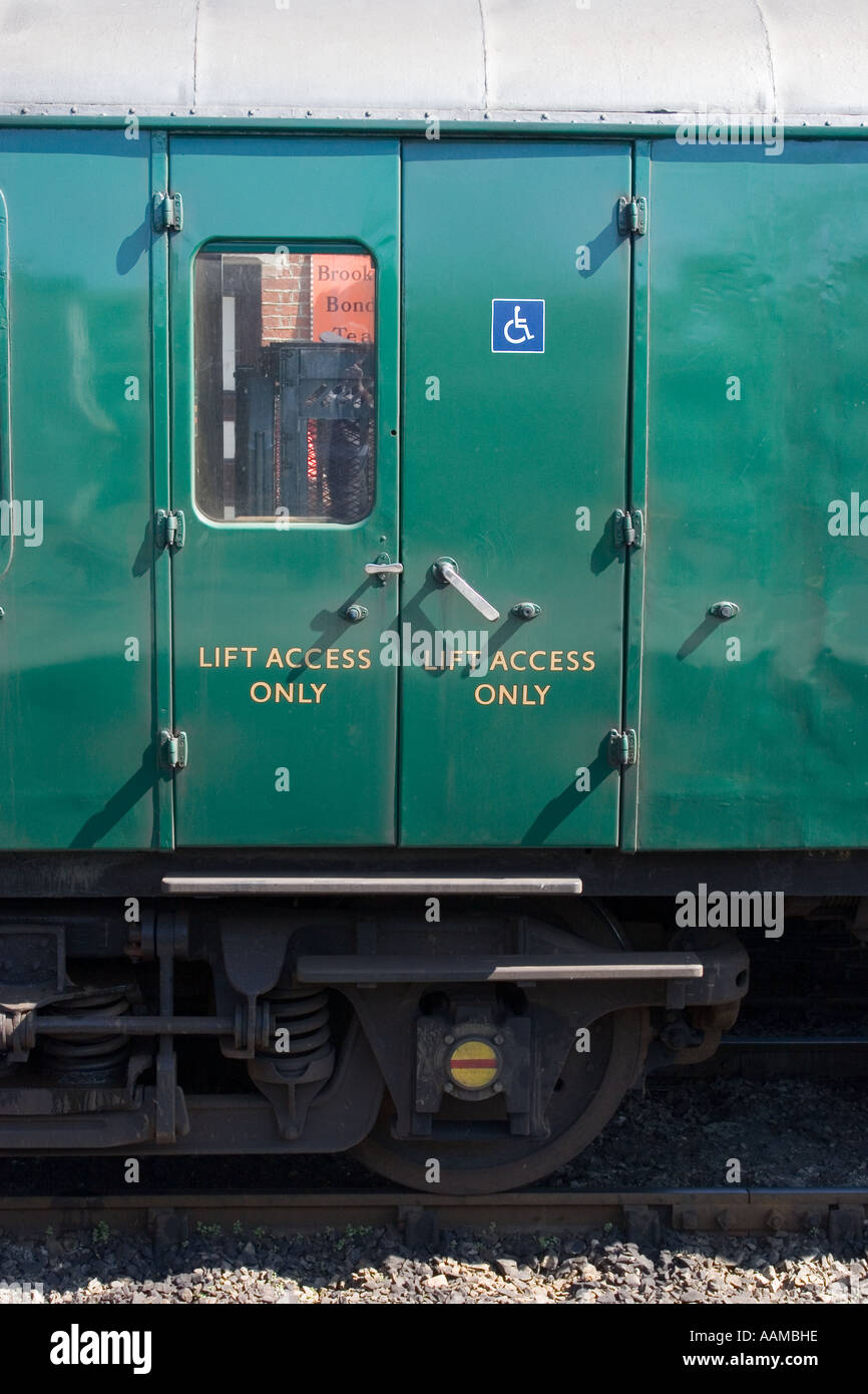Carriages on a preserved railway with disabled wheelchair access Stock ...
