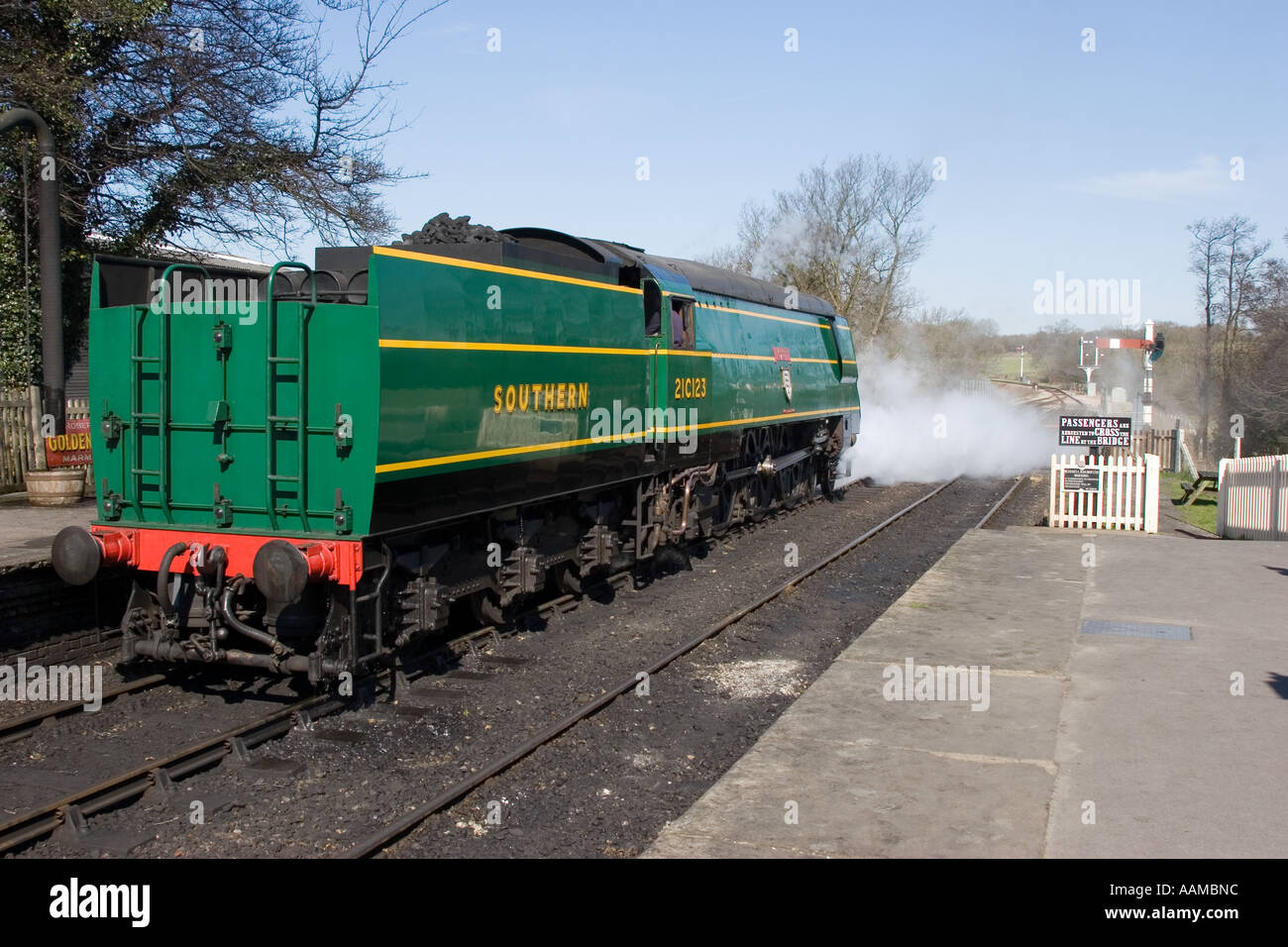 Steam locomotive on preserved railway Stock Photo - Alamy
