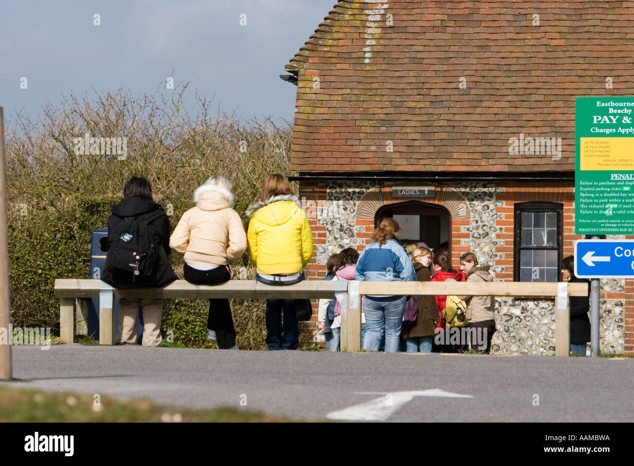 Women queue toilet hi-res stock photography and images - Alamy