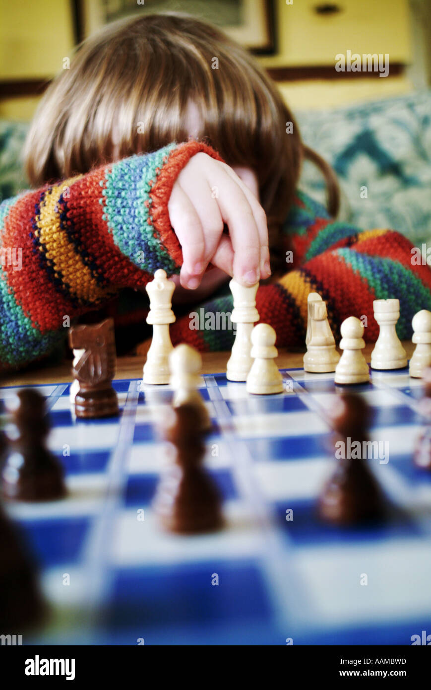 Child Playing Chess Stock Photo - Alamy