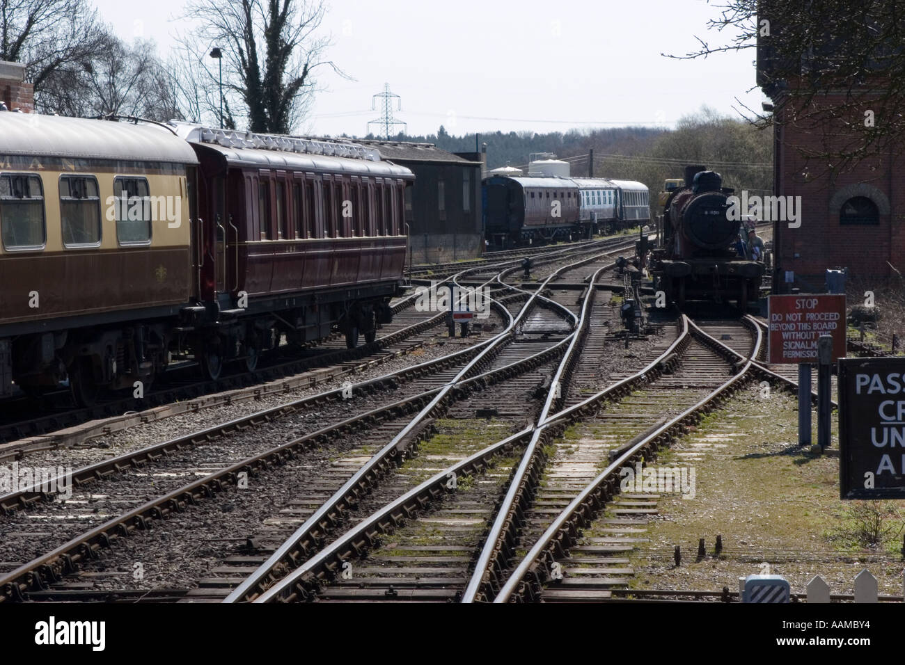 Railway sidings on preserved railway Stock Photo - Alamy