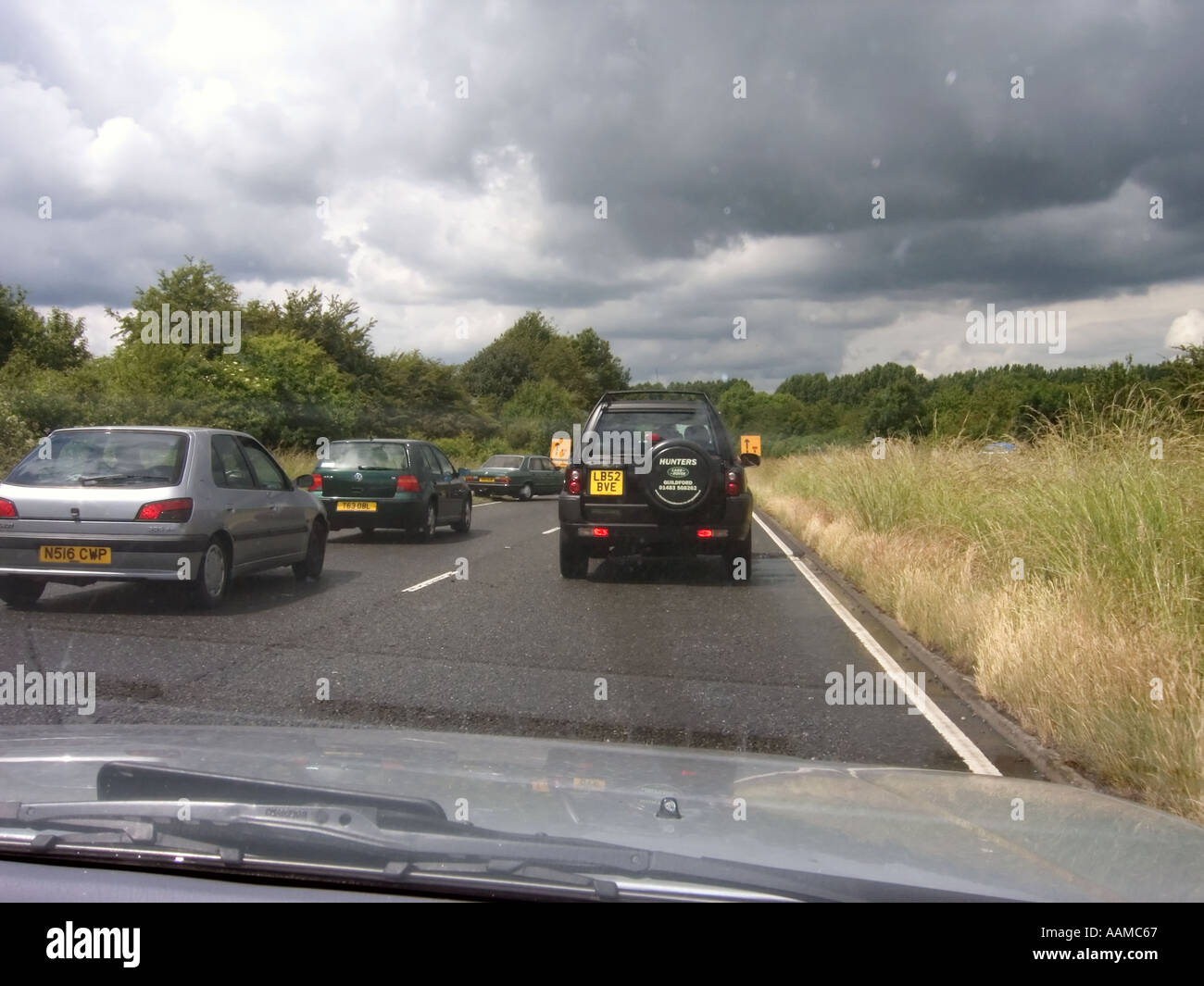 view of M4 motorway through car windscreen England UK Stock Photo - Alamy