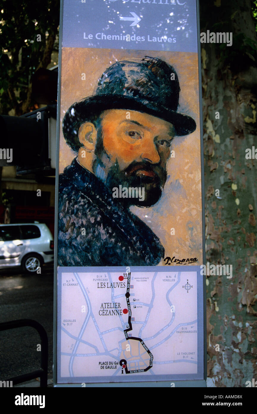 AIX EN PROVENCE FRANCE CEZANNE WALKING TOUR SIGN Stock Photo - Alamy