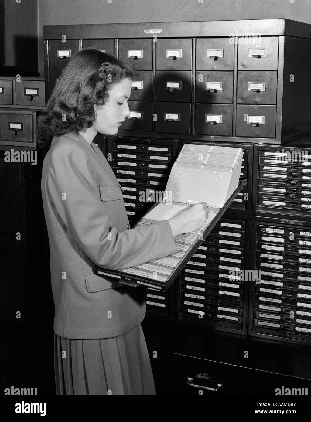 Filing clerk Black and White Stock Photos & Images - Alamy