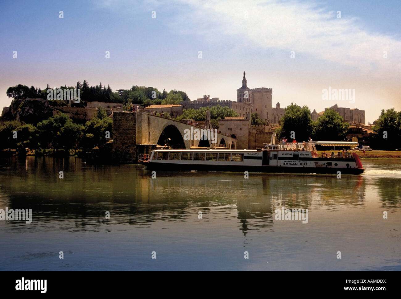 france south of france river rhone pleasure boat palais des papes ...