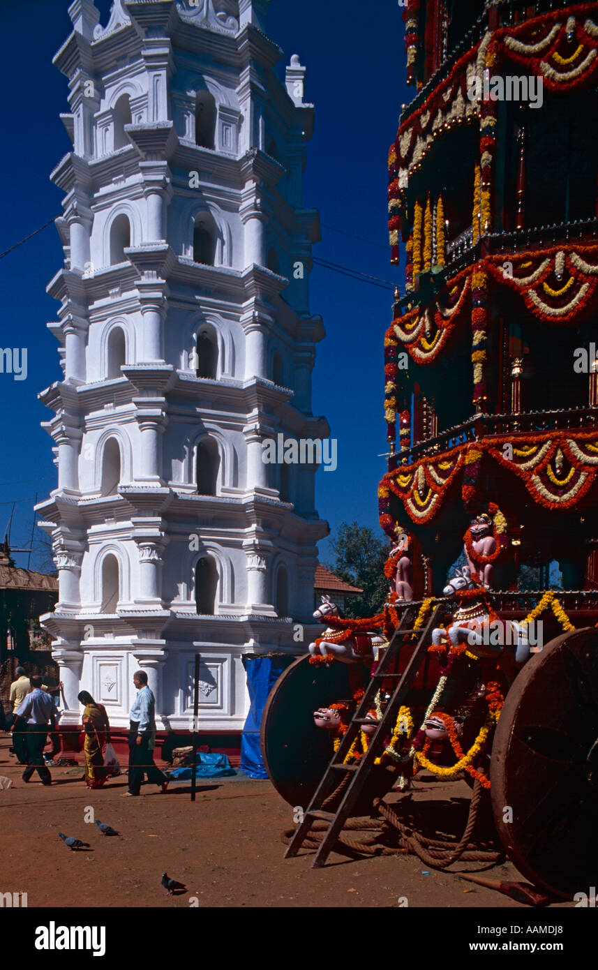 hindu temple and juggernaut ponda india Stock Photo - Alamy
