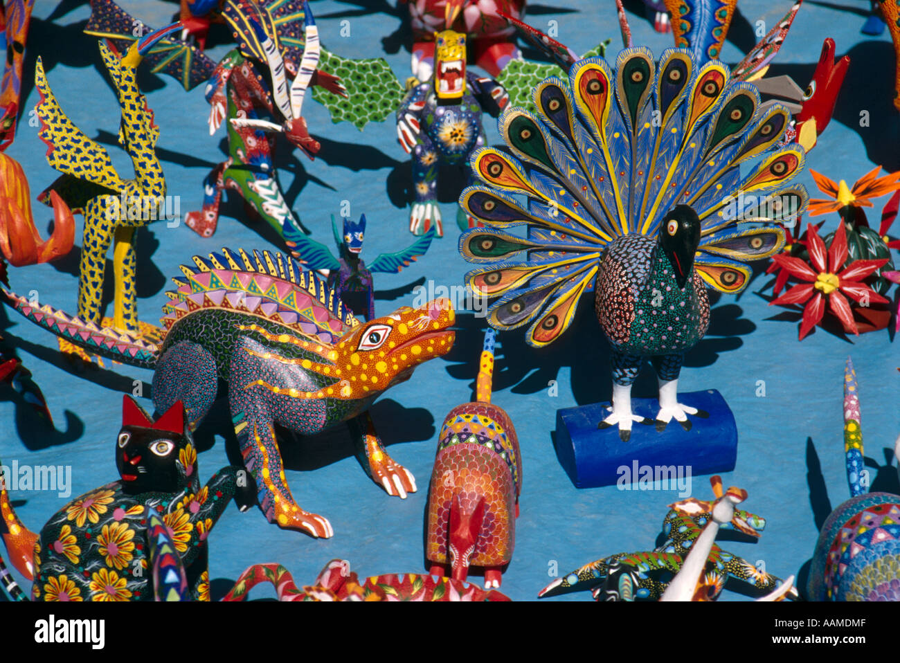 papier mache toy animals for sale in Mitla town Mexico Stock Photo - Alamy