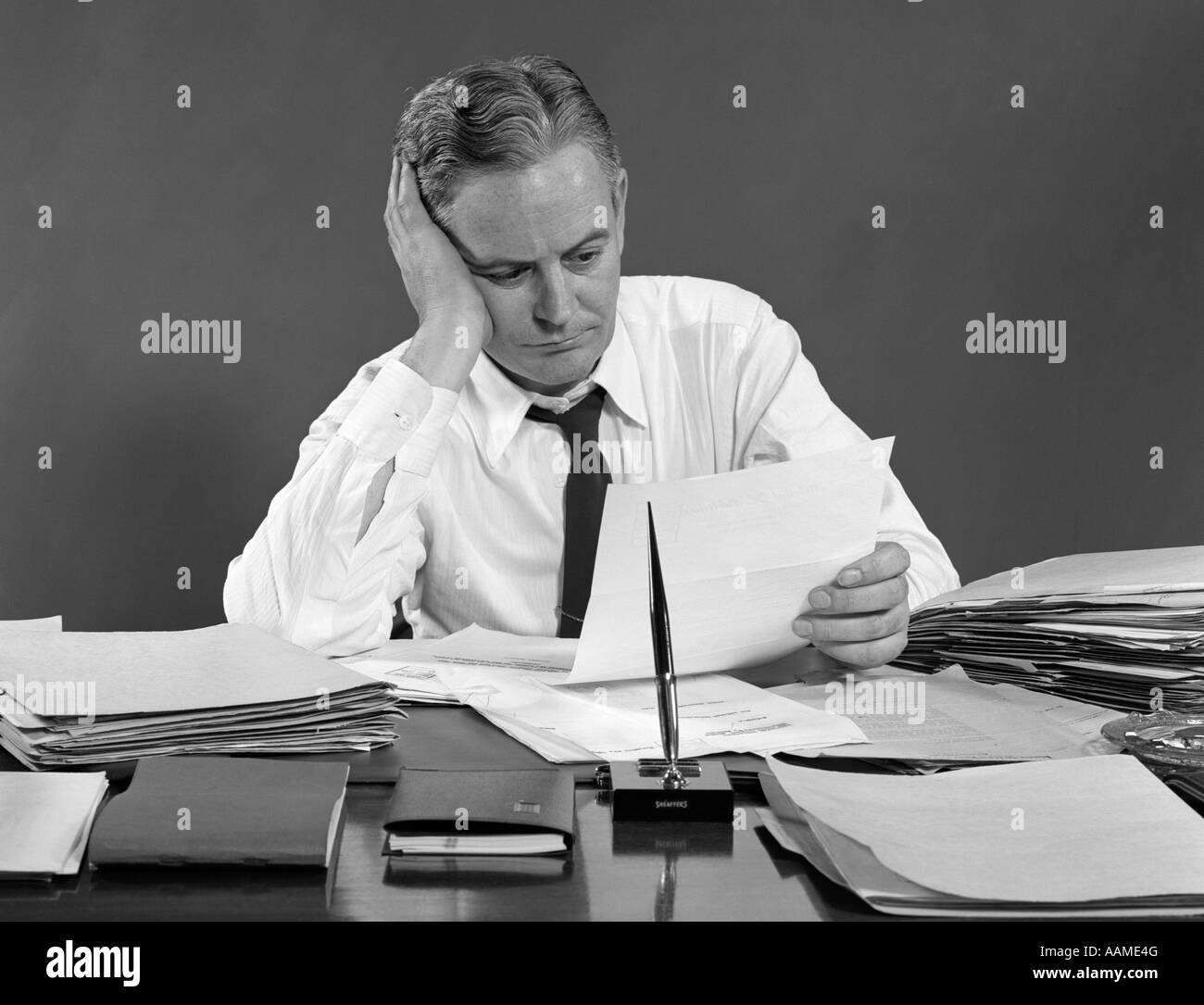 Overworked office worker Black and White Stock Photos & Images - Alamy