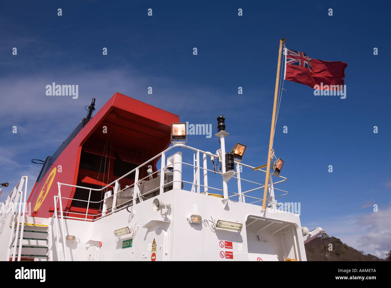 UK Scotland Argyll bridge of Caledonian MacBrayne CalMac ferry flying ...