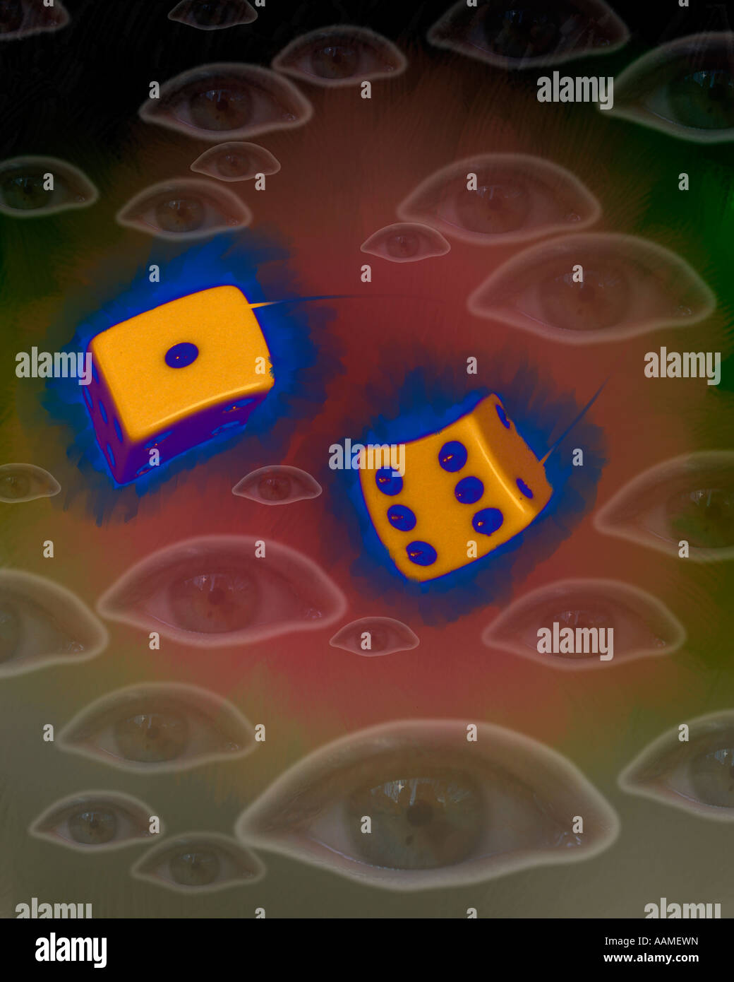Dice and eyes Stock Photo - Alamy
