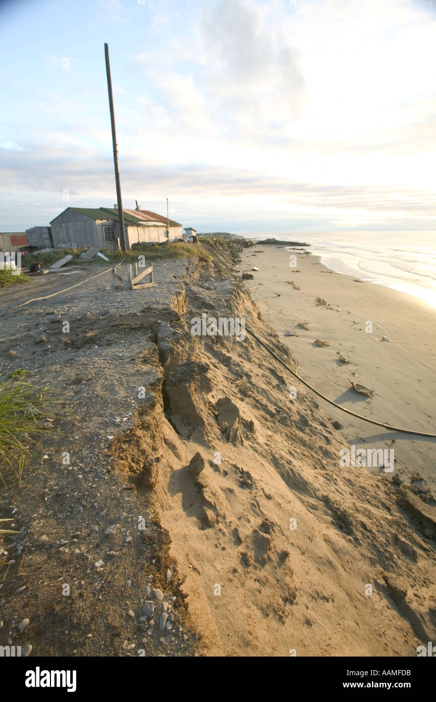 An area of Shishmaref that was recently washed into the sea taking 5 ...