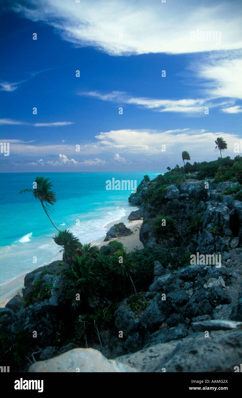 ROCKY CLIFFS ON BEACH TULUM MEXICO YUCATAN Stock Photo - Alamy