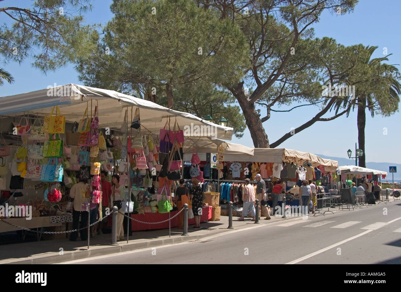 Market Stalls Santa Margherita Liguria Italy Stock Photo - Alamy