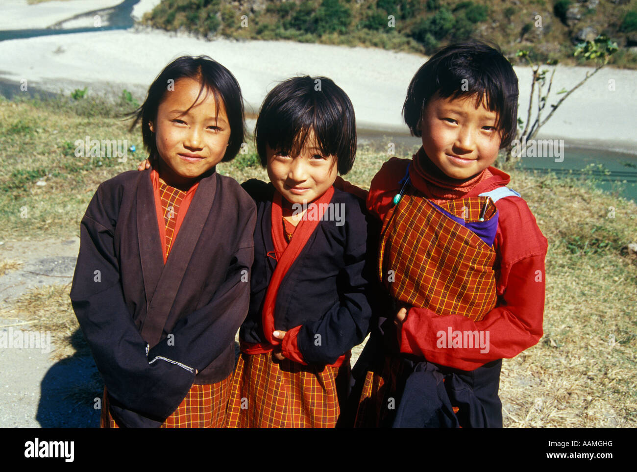 SCHOOLGIRLS WANGDUE PHRODANG BHUTAN Stock Photo - Alamy