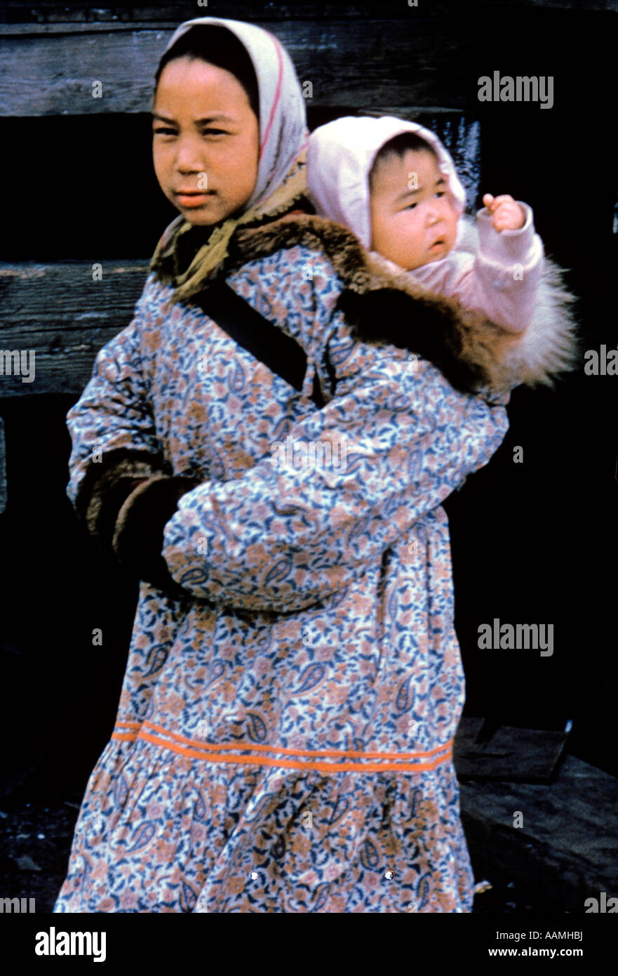 Inuit Mother With Baby Inuit People Native American 1960s INUIT MOTHER