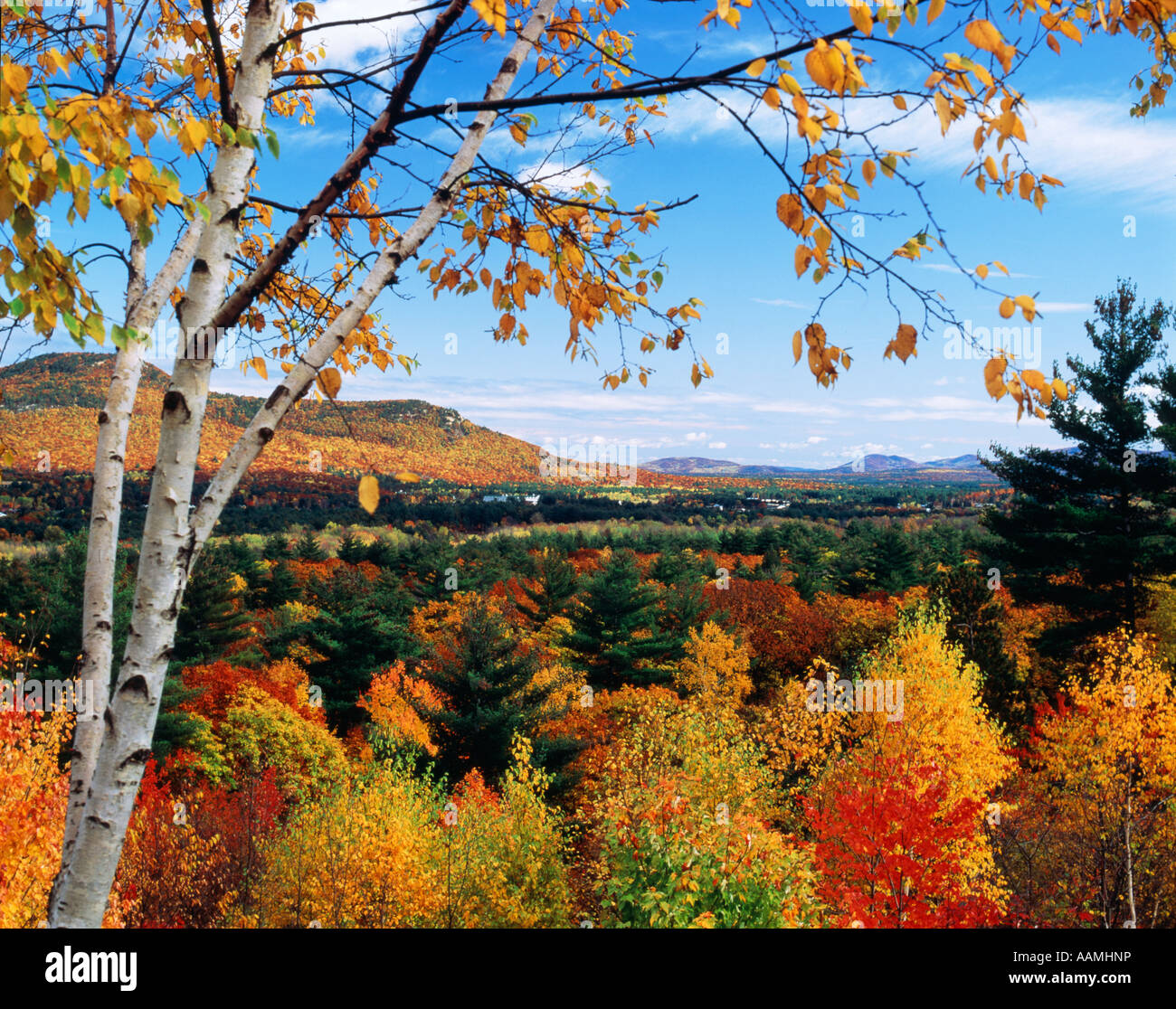 OVERVIEW OF AREA IN AUTUMN NORTH CONWAY NEW HAMPSHIRE Stock Photo - Alamy