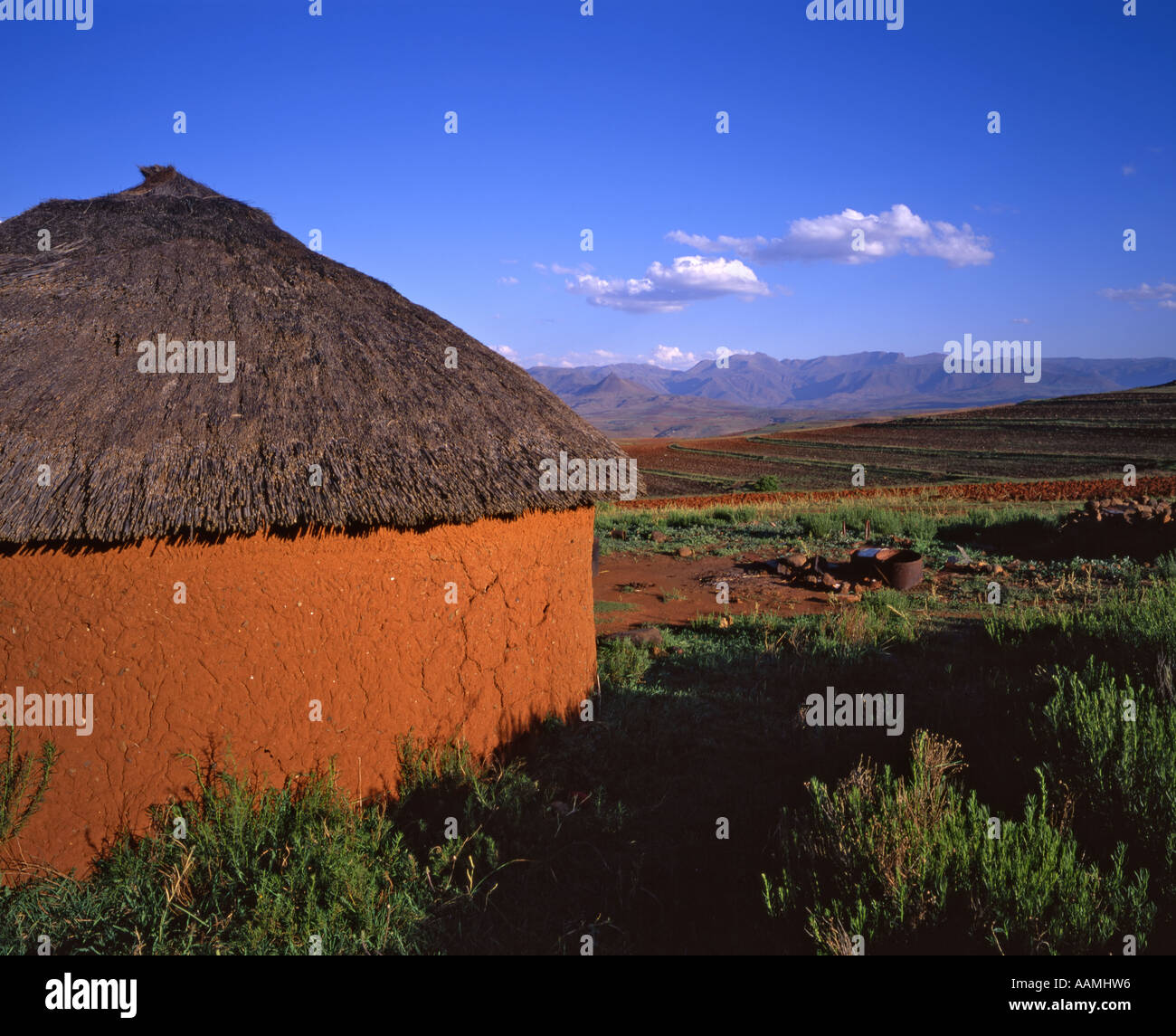 Traditional houses, Malealea, Lesotho Stock Photo - Alamy