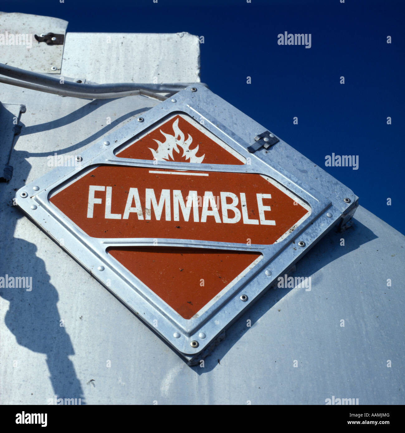 FLAMMABLE PLACARD USED IN TRUCKING INDUSTRY DANGER WARNING SYMBOL Stock ...