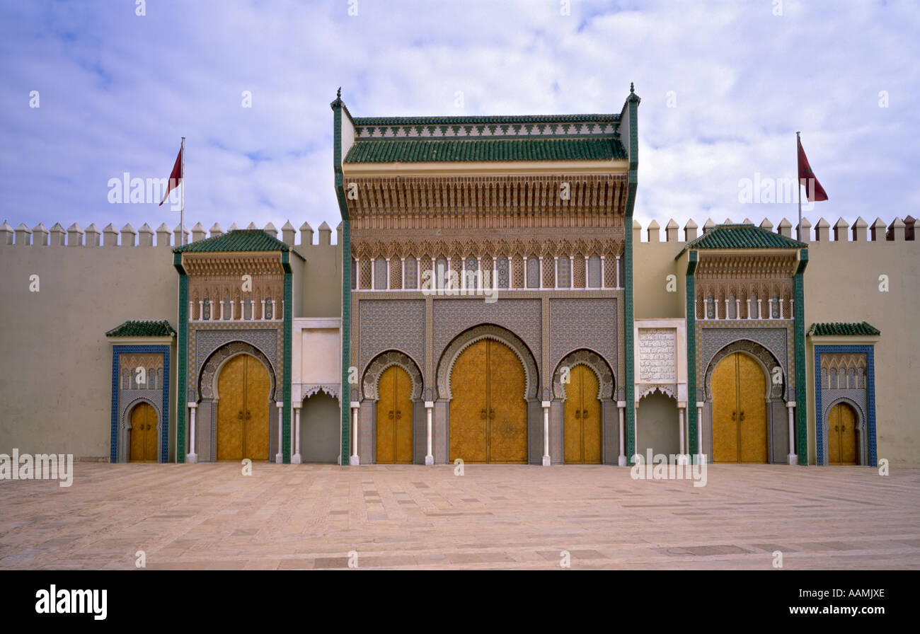 Royal Palace gate, Fes, Morocco Stock Photo - Alamy