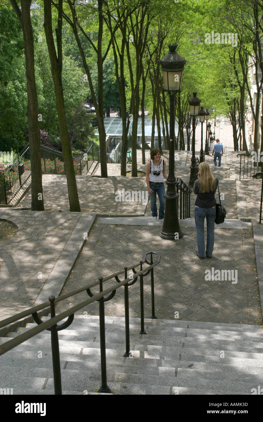 The steps up to Sacre Coeur Montmartre Paris France Stock Photo - Alamy