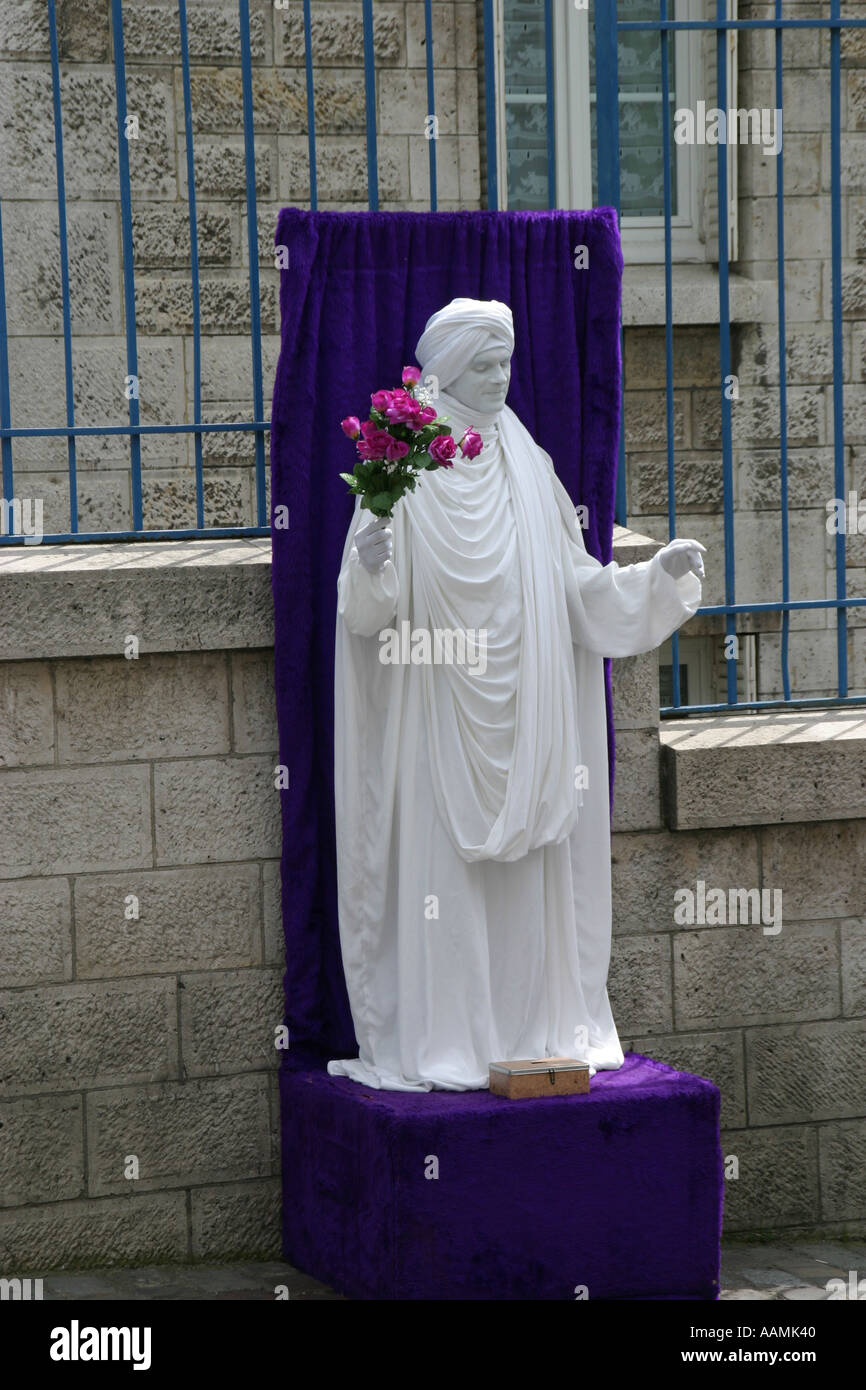Human statue street entertainer near Sacre Coeur Paris France Stock ...