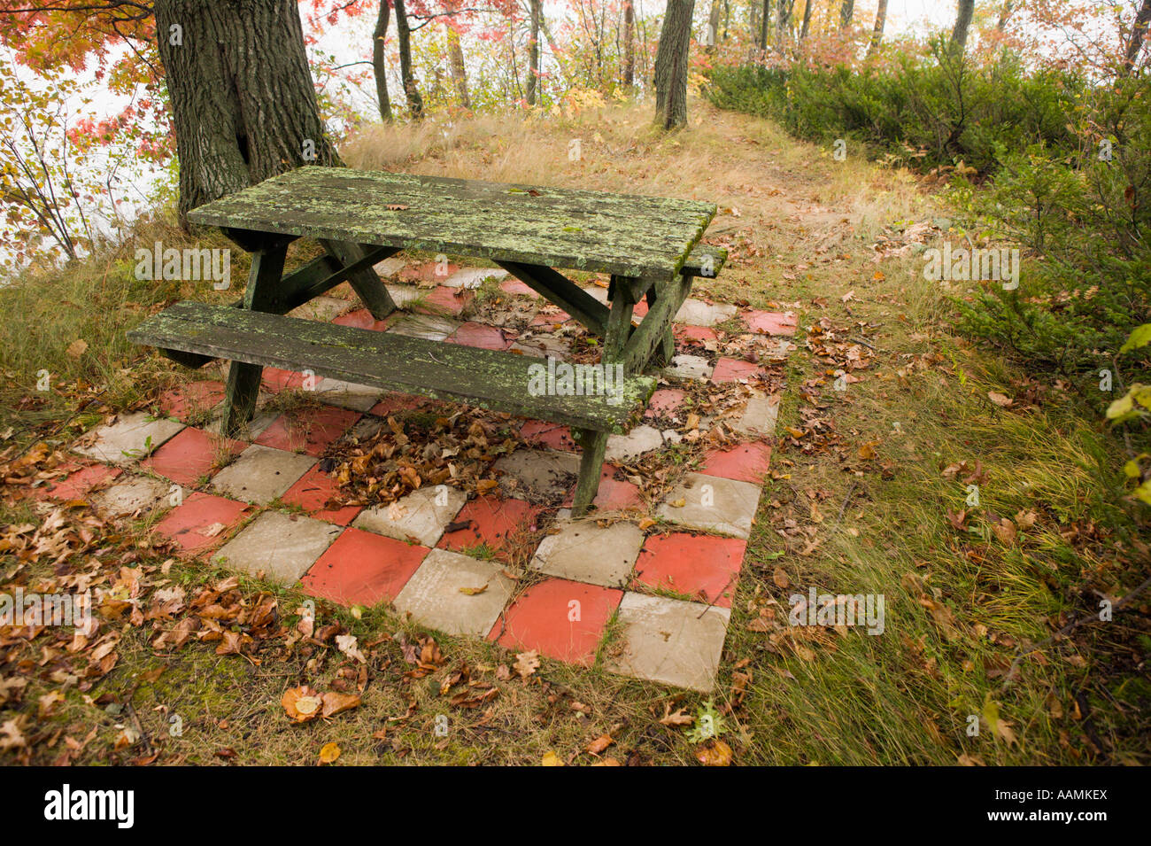 Picnic Table in Wisconsin Stock Photo - Alamy