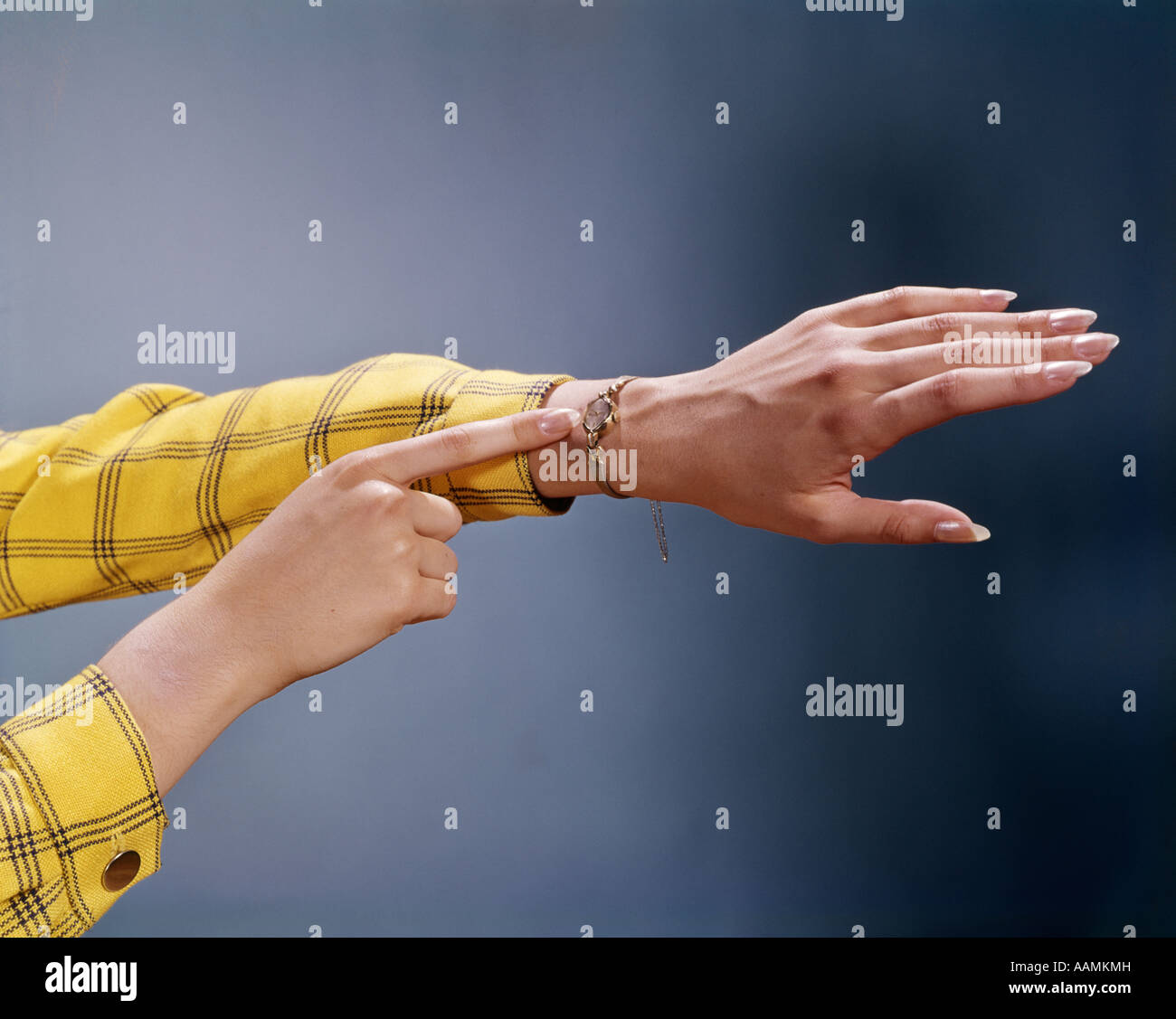 Woman pointing finger hi-res stock photography and images - Alamy