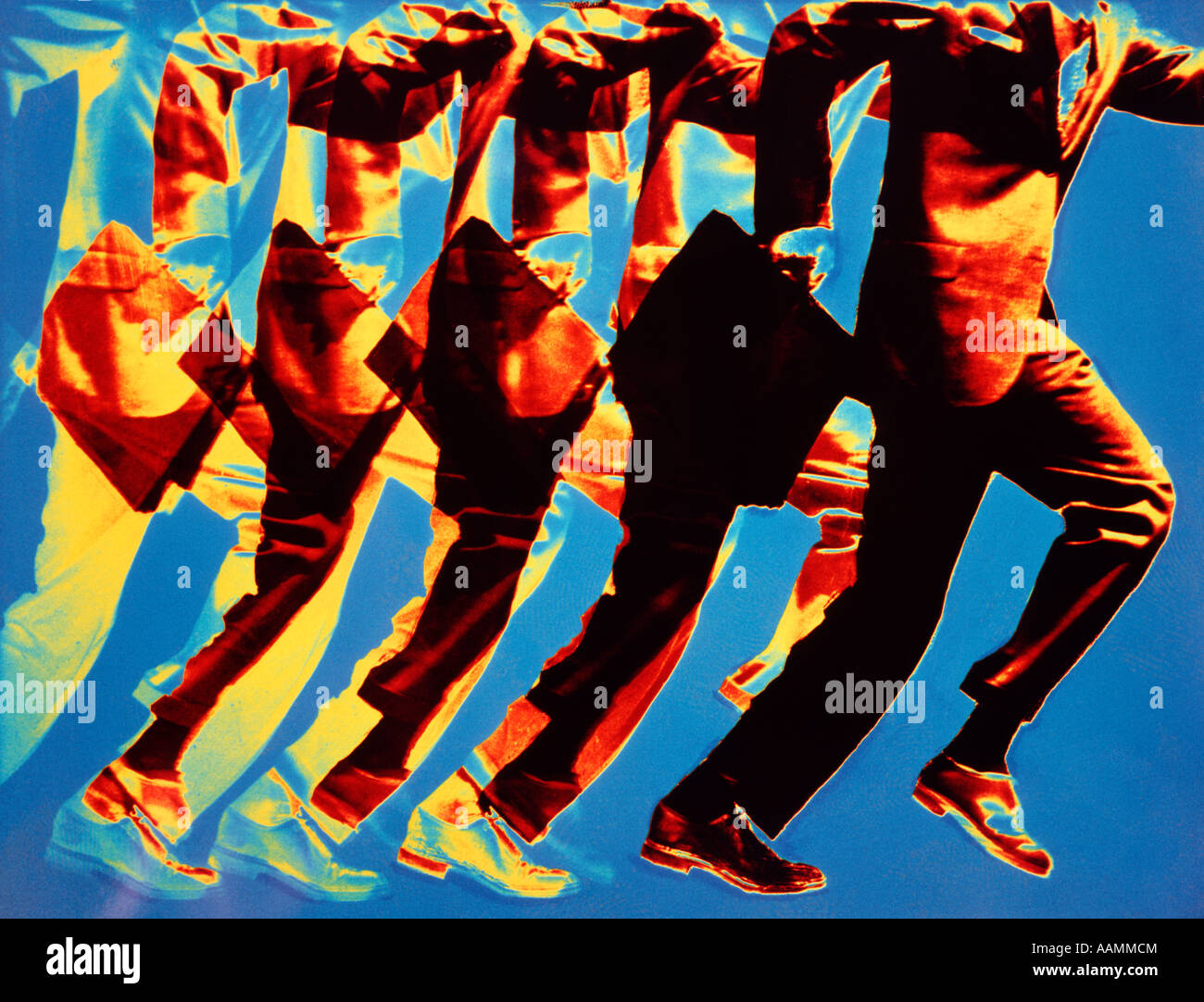 SALESMAN RUNNING SUPER IMPOSED Stock Photo - Alamy