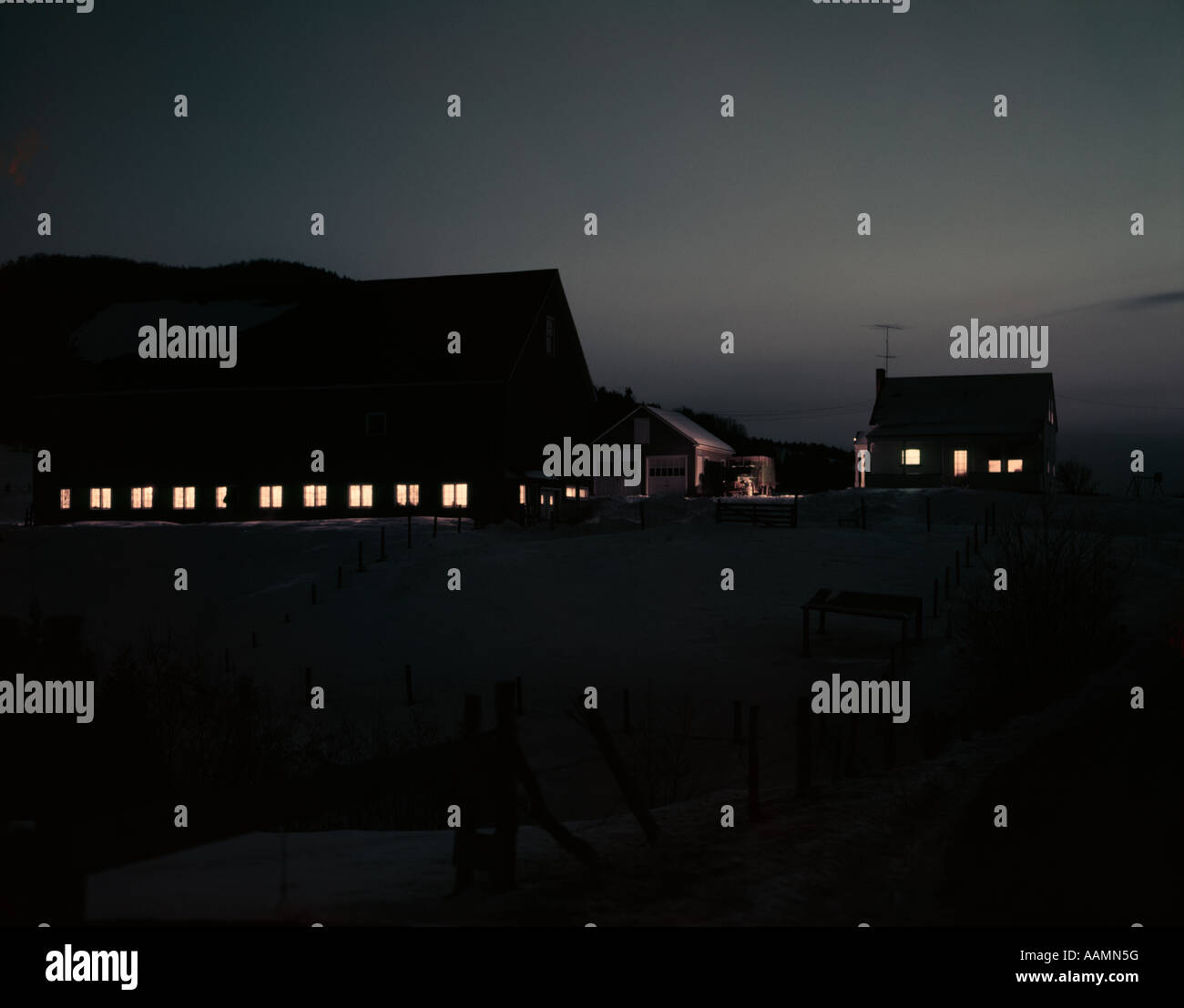 CONCORD VERMONT FARM NIGHT Stock Photo - Alamy