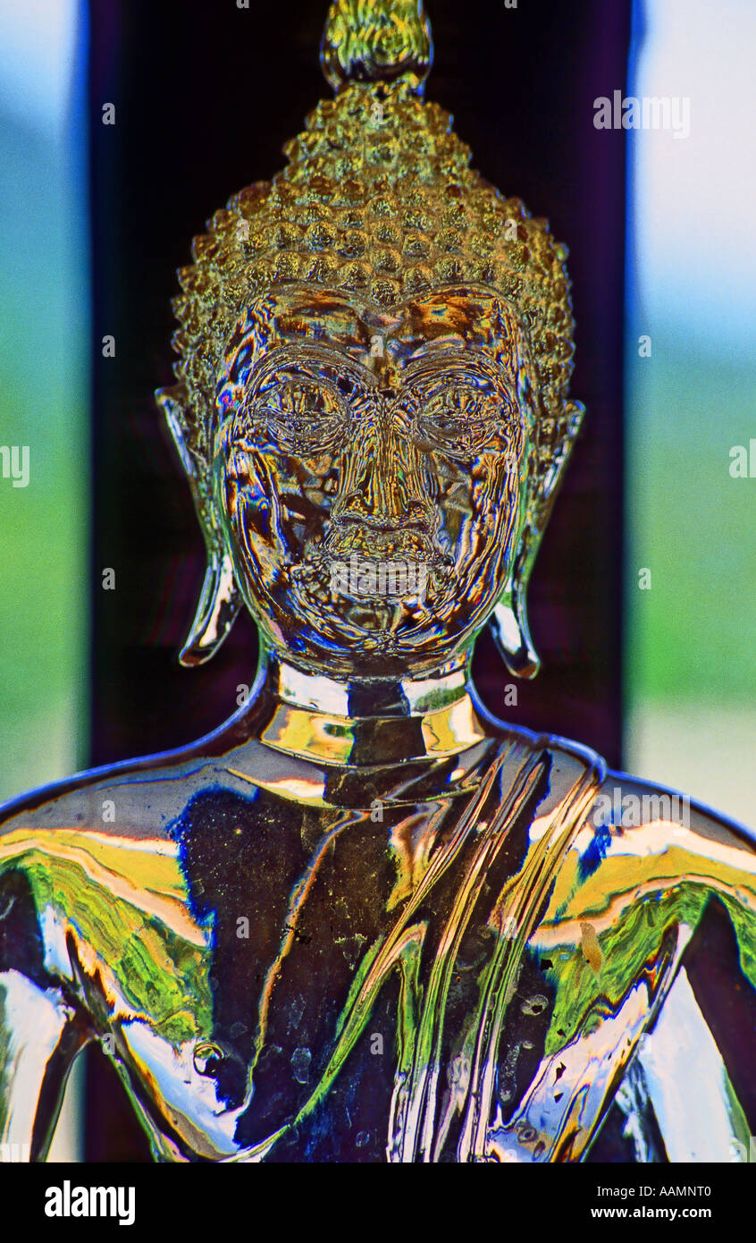 Unusual crystal glass statue of Buddha at Wat Yansangwararam near ...