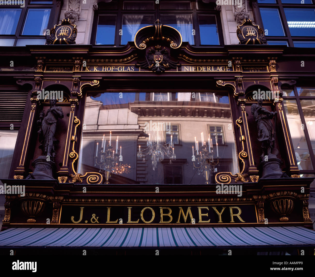 Traditional shopfront in the main shopping street, Kärntnerstrasse the ...