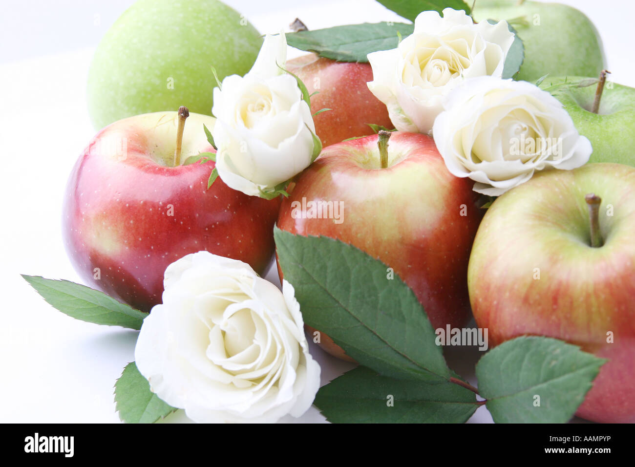 Apples with roses Stock Photo - Alamy