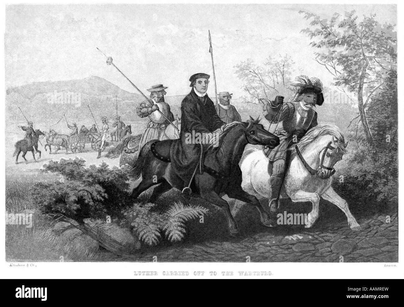 1500s 1521 MARTIN LUTHER ON HORSE BACK CARRIED OFF TO CASTLE WARTBURG ...