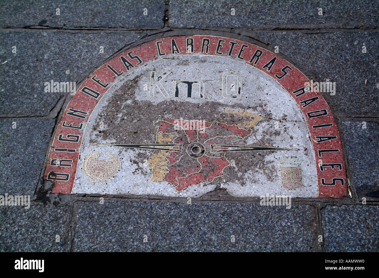 Madrid Spain Europe EU. Kilometre Zero on the pavement Stock Photo - Alamy