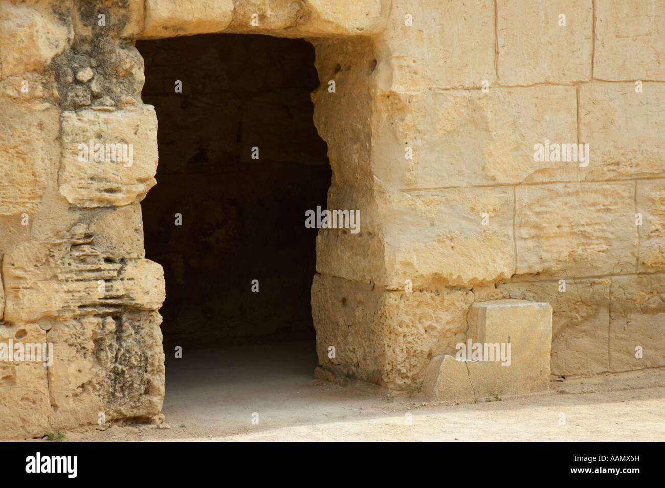 entrance doorway and remnant of the original marble lining on the arena ...