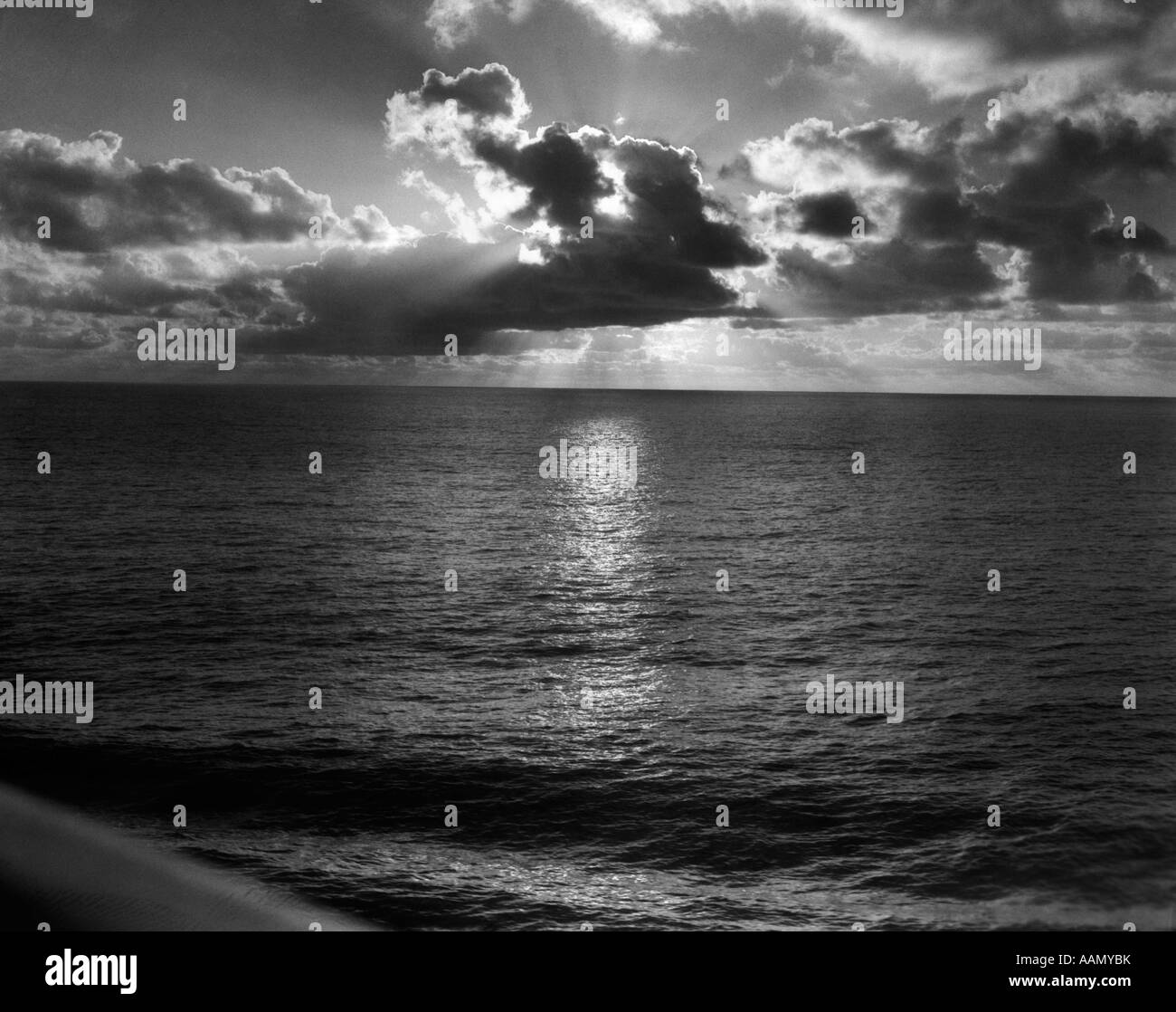 Peaceful sunset over calm Black and White Stock Photos & Images - Alamy