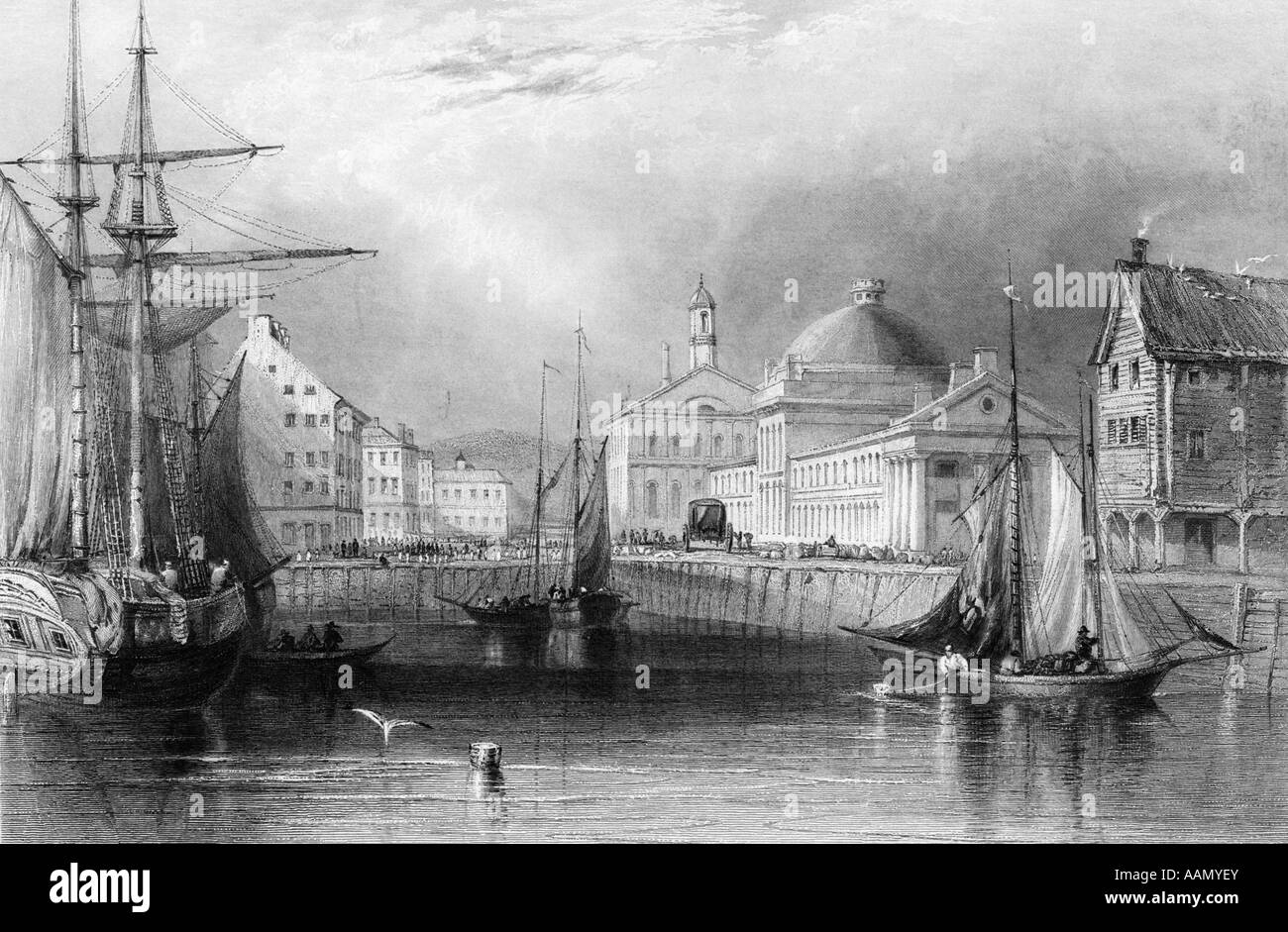 Vintage boston skyline Black and White Stock Photos & Images - Alamy