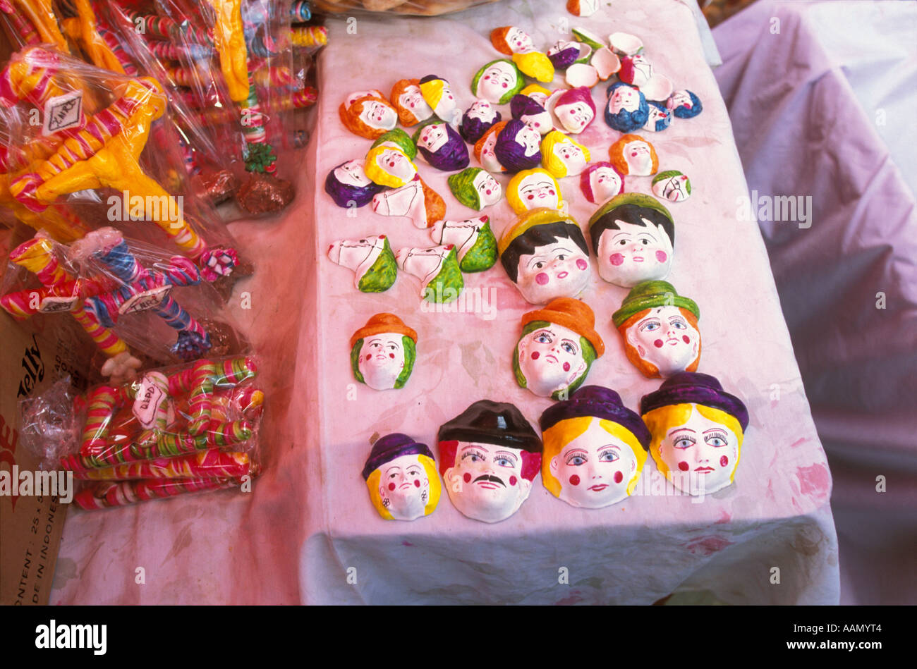 Human faces representing dead family members for sale at a market at ...