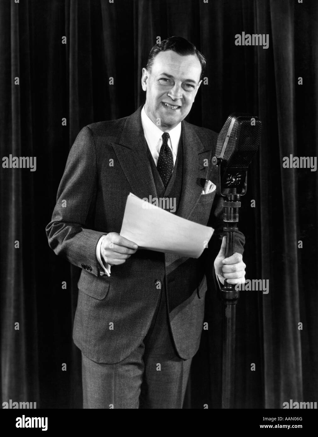 Man announcer Black and White Stock Photos & Images - Alamy