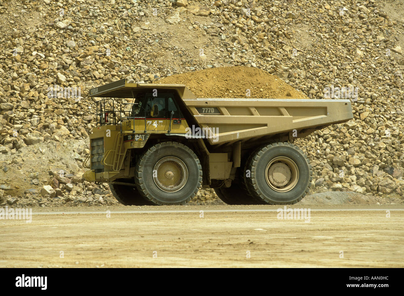 A dump truck loaded with gold ore at the Inti Raymi gold mine in Oruro ...