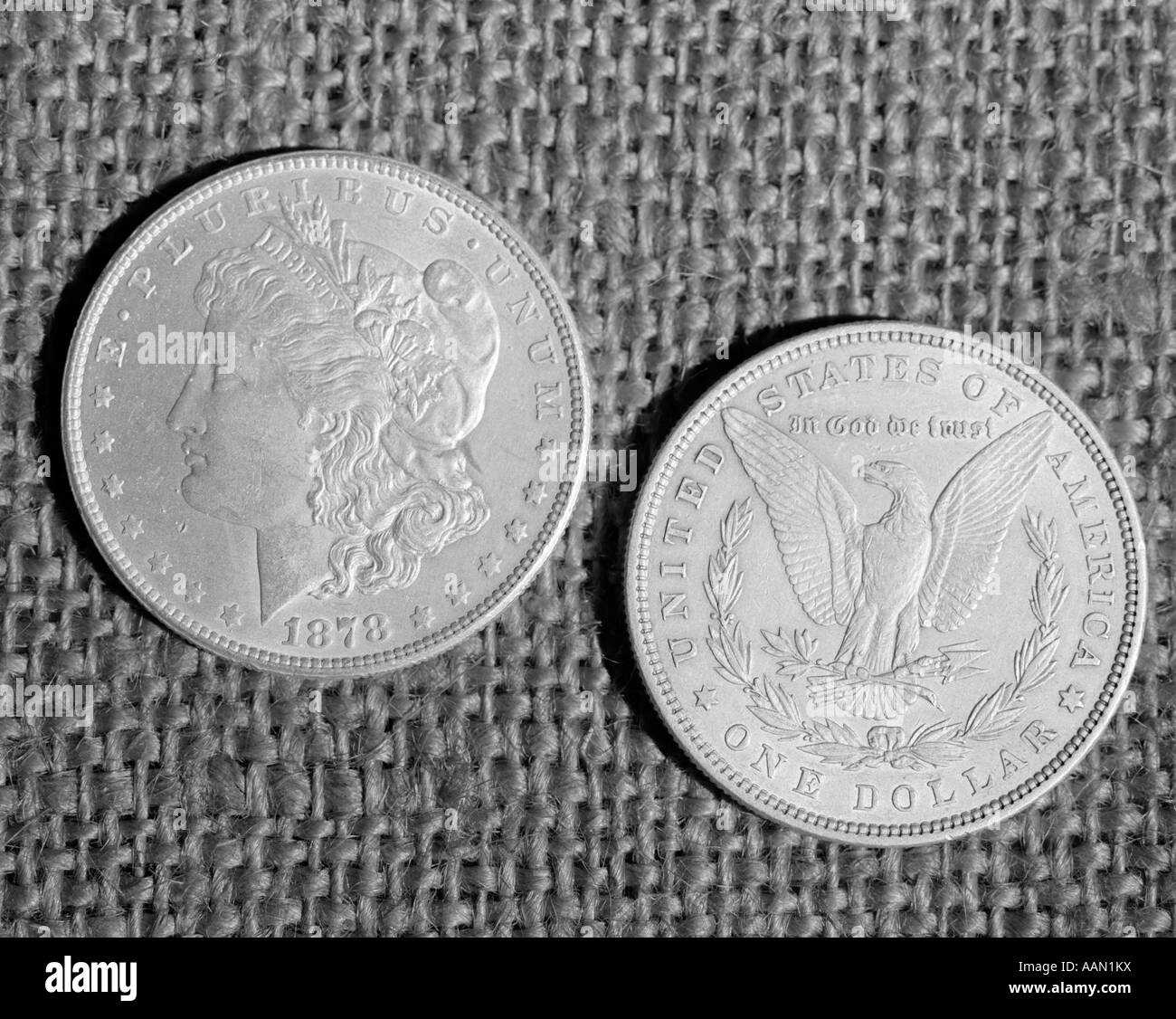 FRONT & BACK SIDES OF 1878 ONE DOLLAR SILVER COIN Stock Photo - Alamy