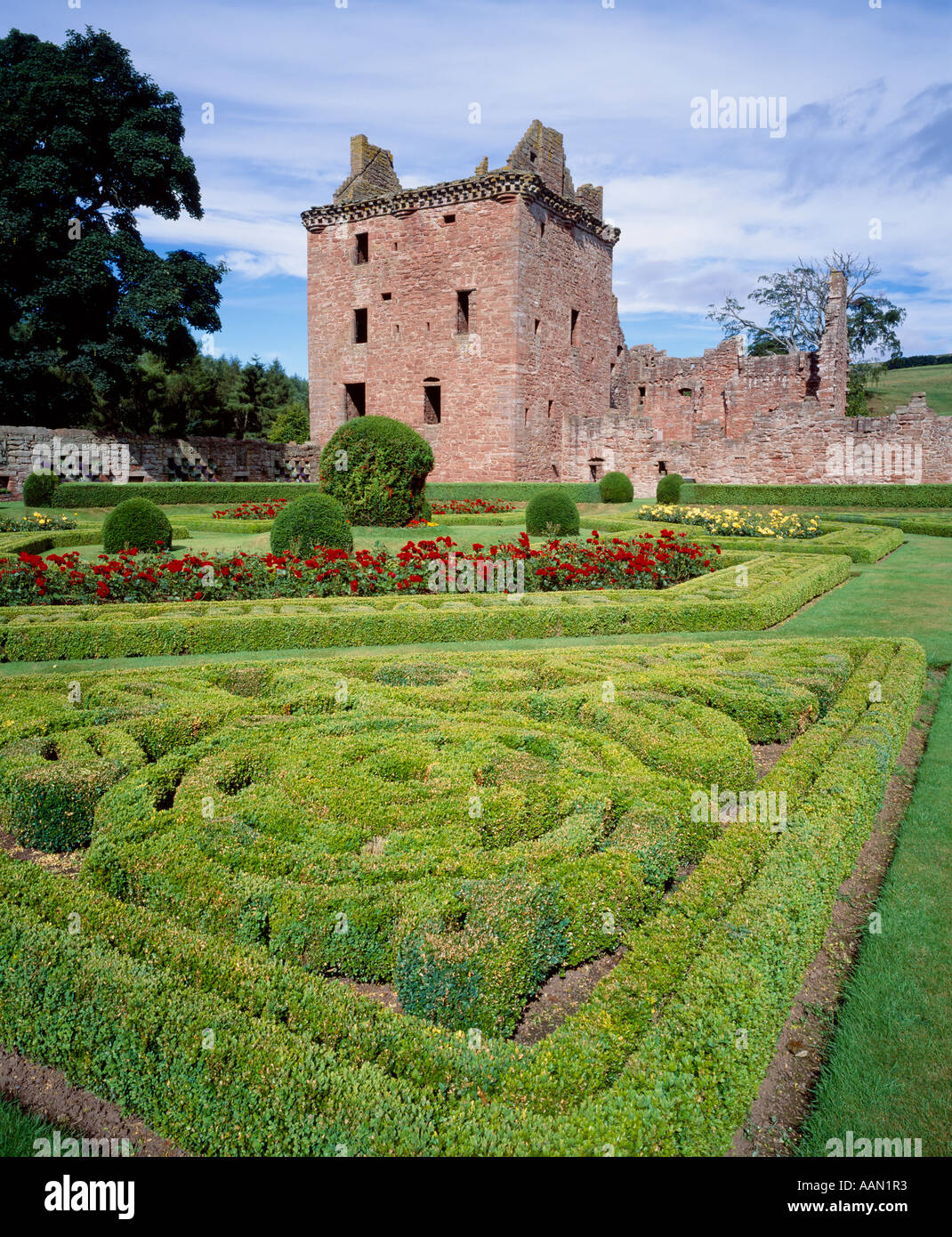 Edzell Castle, Angus, Scotland, UK. View from the Pleasance Garden ...