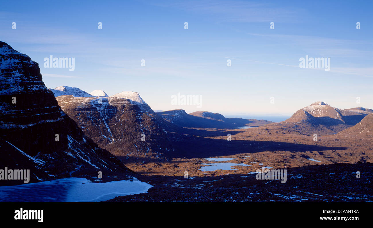 View of the Flowerdale Forest from Beinn Eighe, Torridon, Ross and ...
